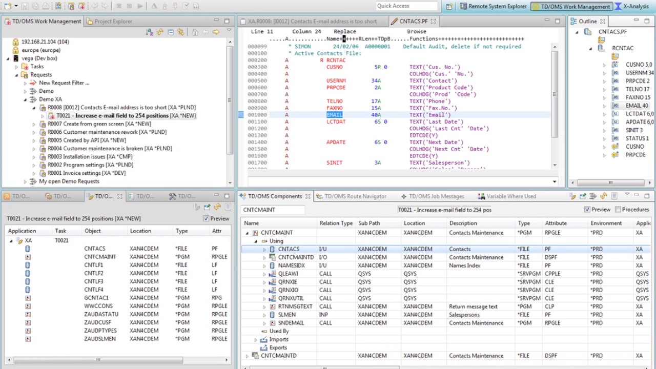 TD/OMS - IBM i/iSeries/AS400 Change Management - Proximity